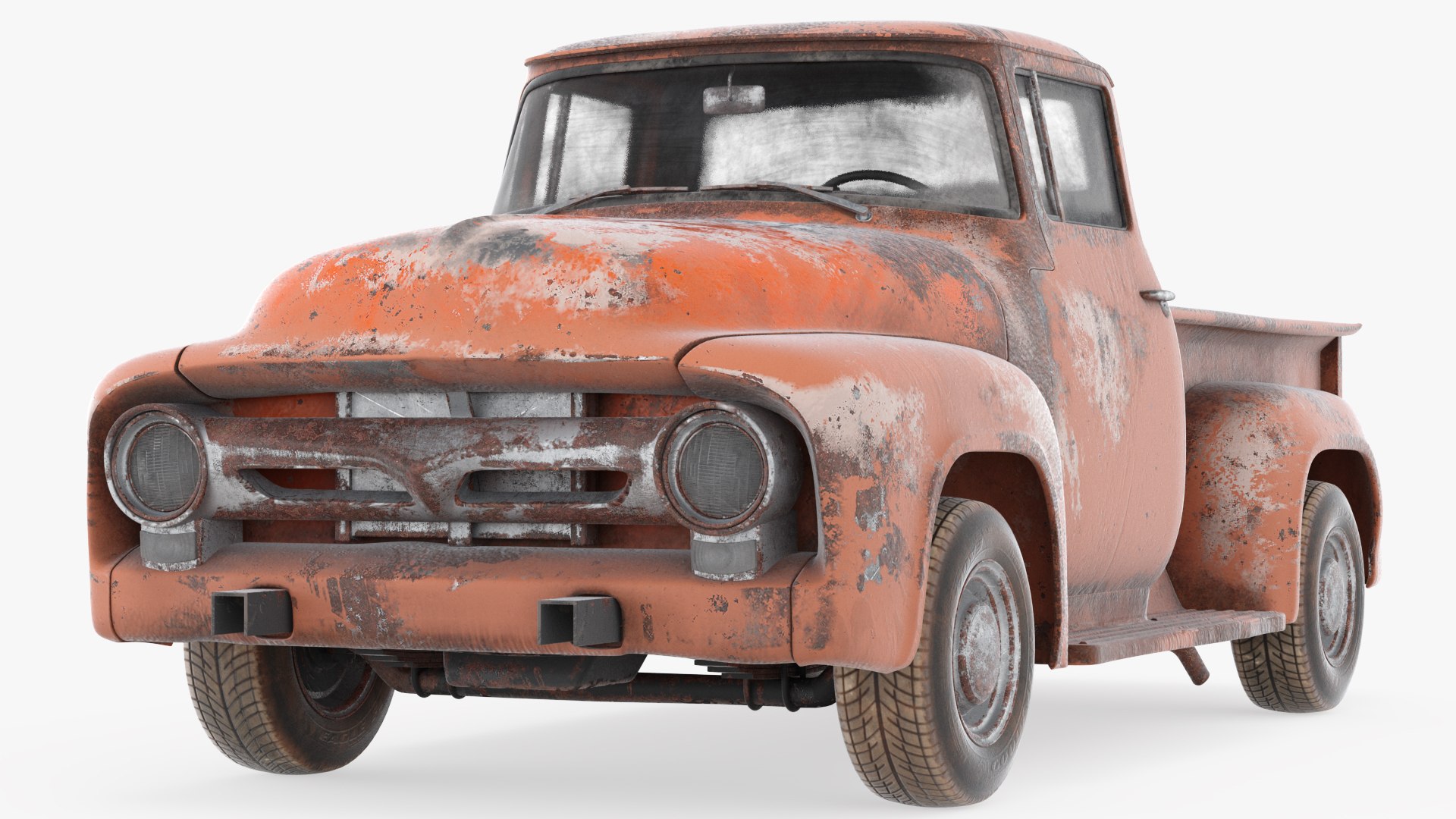 Rusty old f100 pickup truck 3D model - TurboSquid 1528519