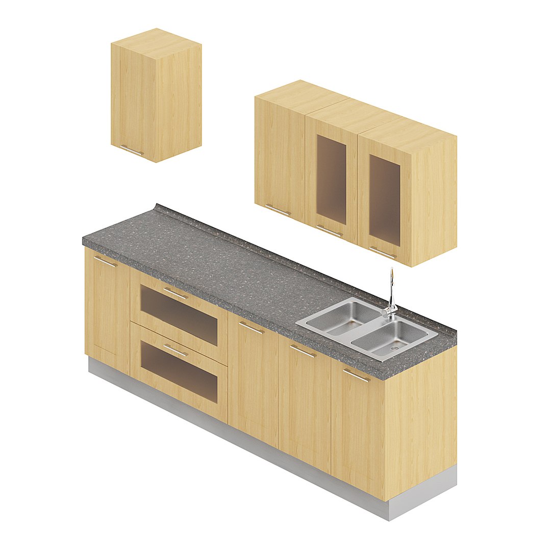 3D Kitchen Furniture Set Model - TurboSquid 1205280