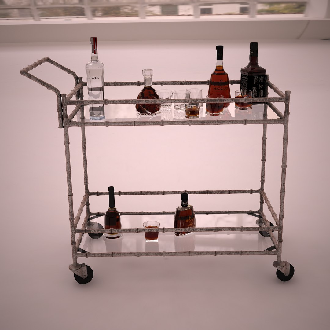 Jill Bar Cart 3d Model