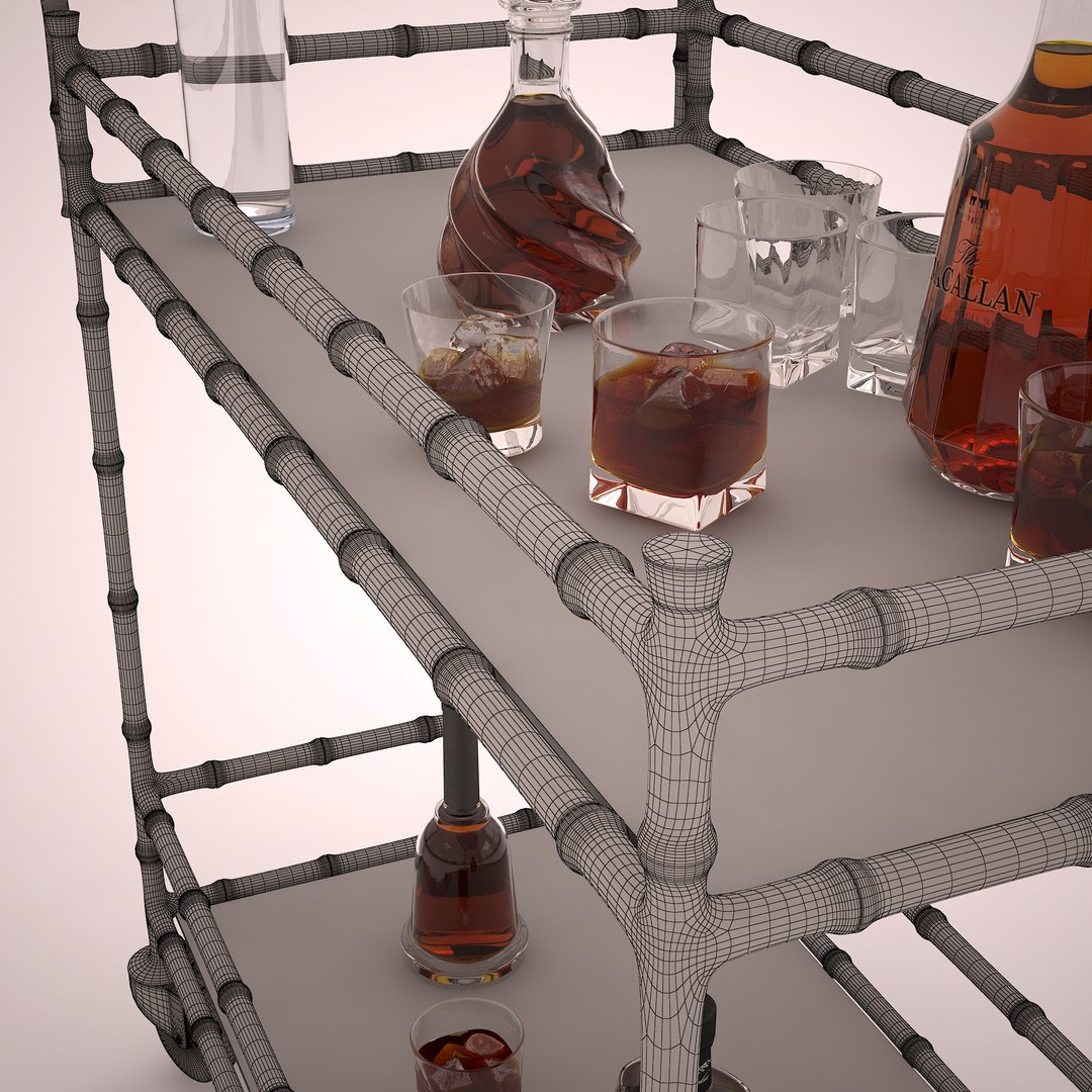 Jill Bar Cart 3d Model
