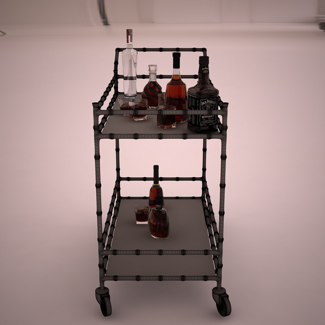 Jill Bar Cart 3d Model