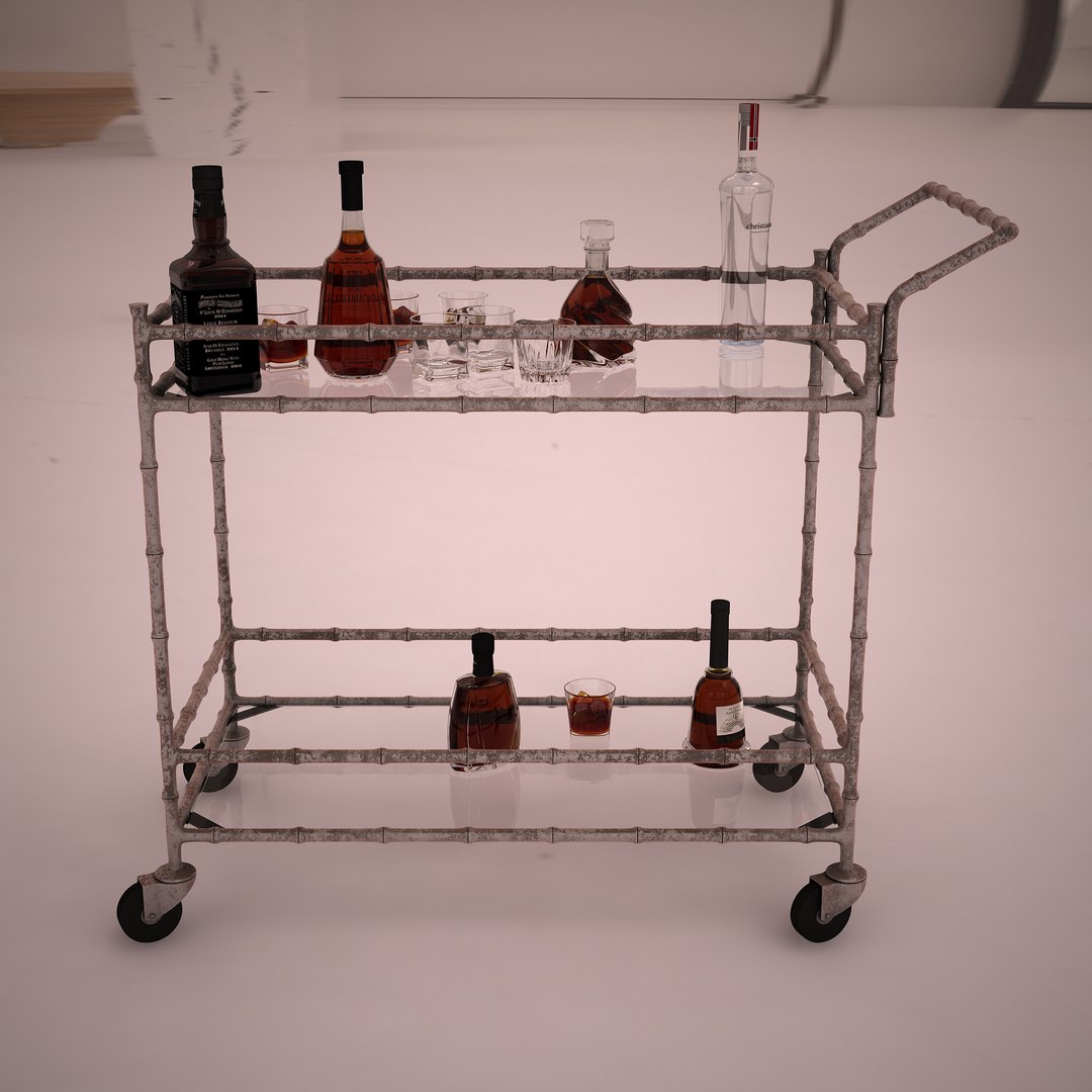 Jill Bar Cart 3d Model