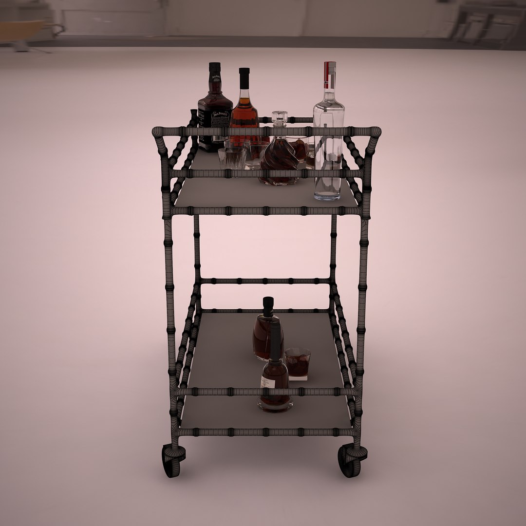 Jill Bar Cart 3d Model