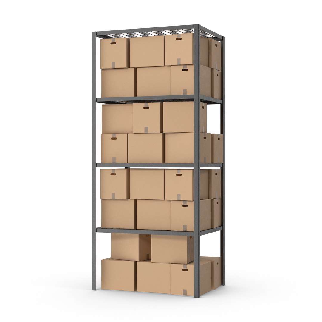 3D Warehouse Rack And Cardboard Box - TurboSquid 2374015
