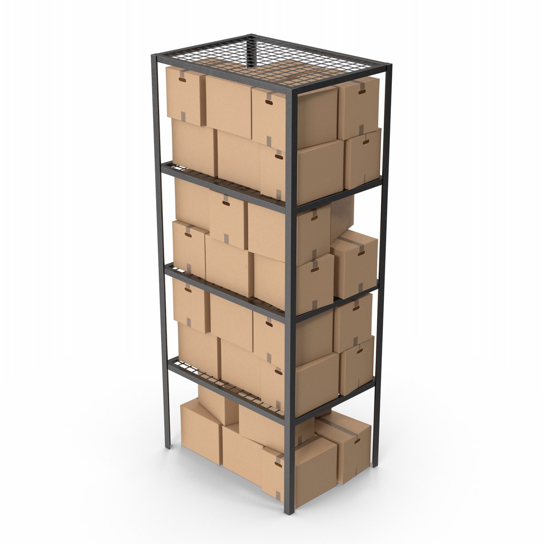 3D Warehouse Rack And Cardboard Box - TurboSquid 2374015