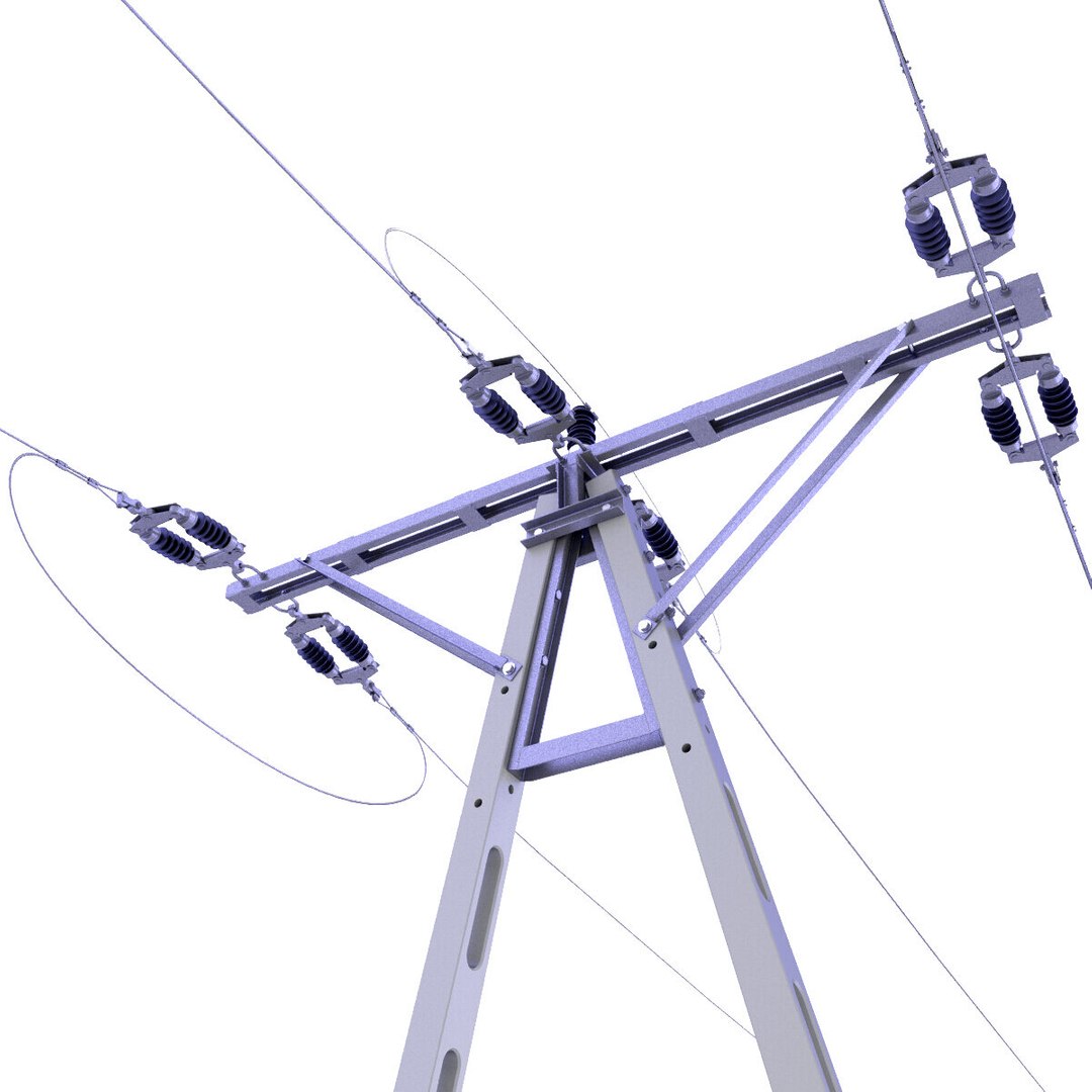 High Voltage Utility Power Pole 19 Model - TurboSquid 1864079