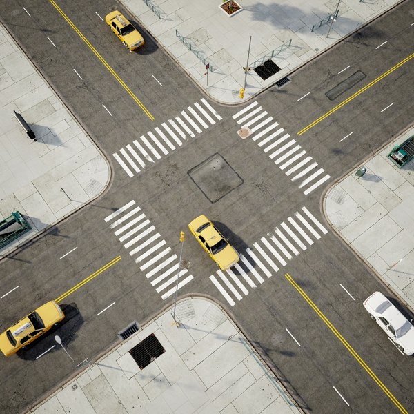 3d 4 way intersection