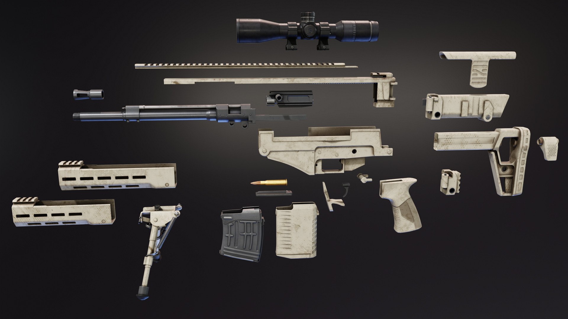 Chukavin SVch Sniper Rifle 3D - TurboSquid 2281535