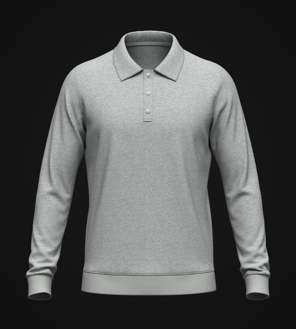 Mens Full Sleeve Polo 3D Model - TurboSquid 2135396