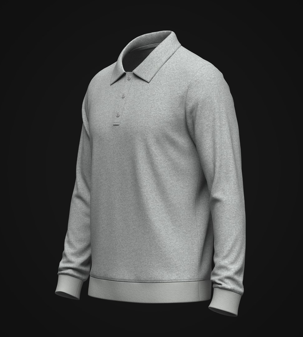 Mens Full Sleeve Polo 3D Model - TurboSquid 2135396