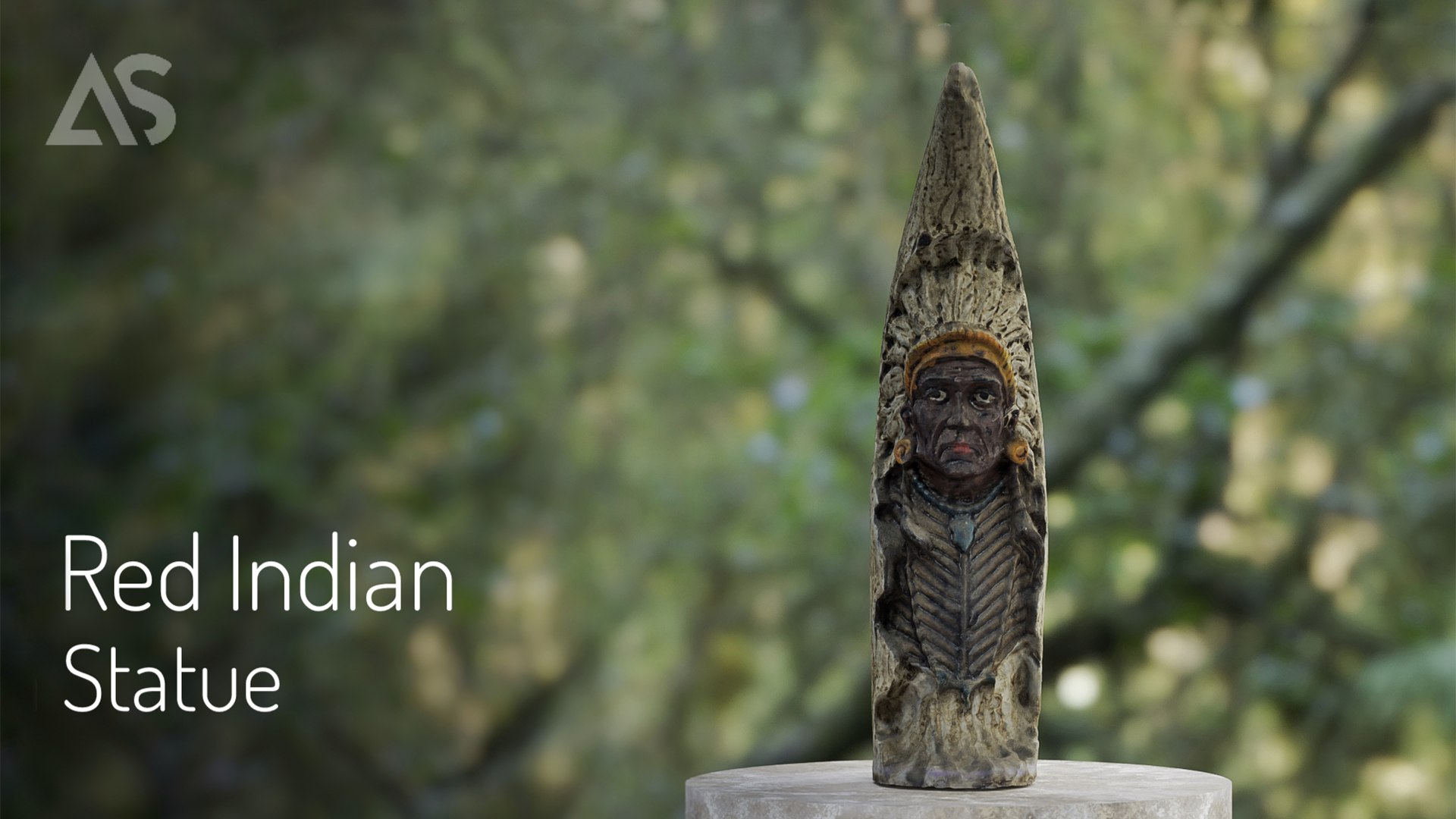 Red Indian Statue 3D - TurboSquid 1853352