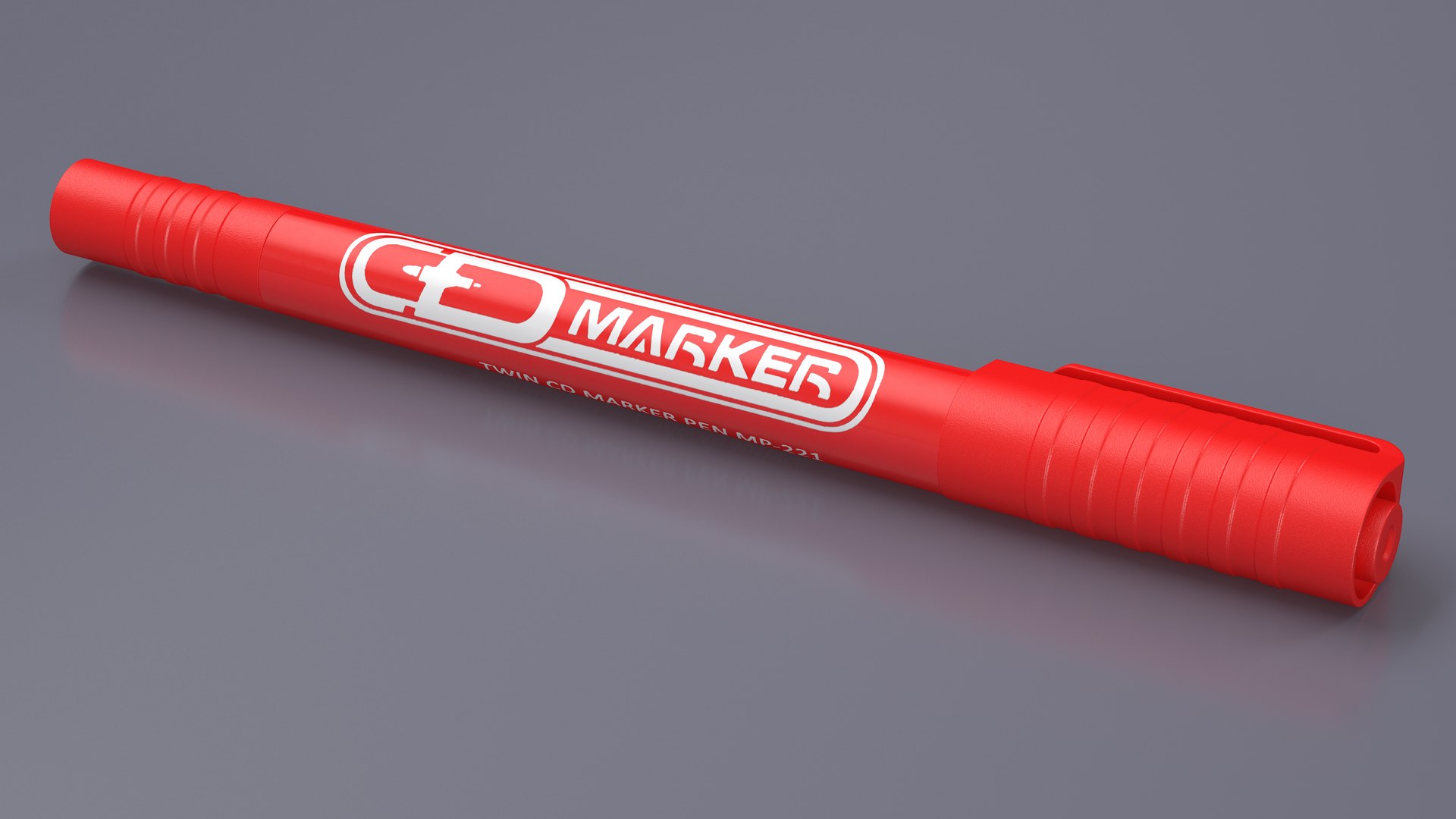 3D Permanent Marker Ultra Fine Tip Red model - TurboSquid 1951073