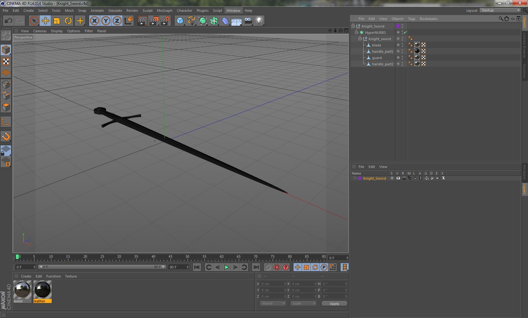 3d knight sword model