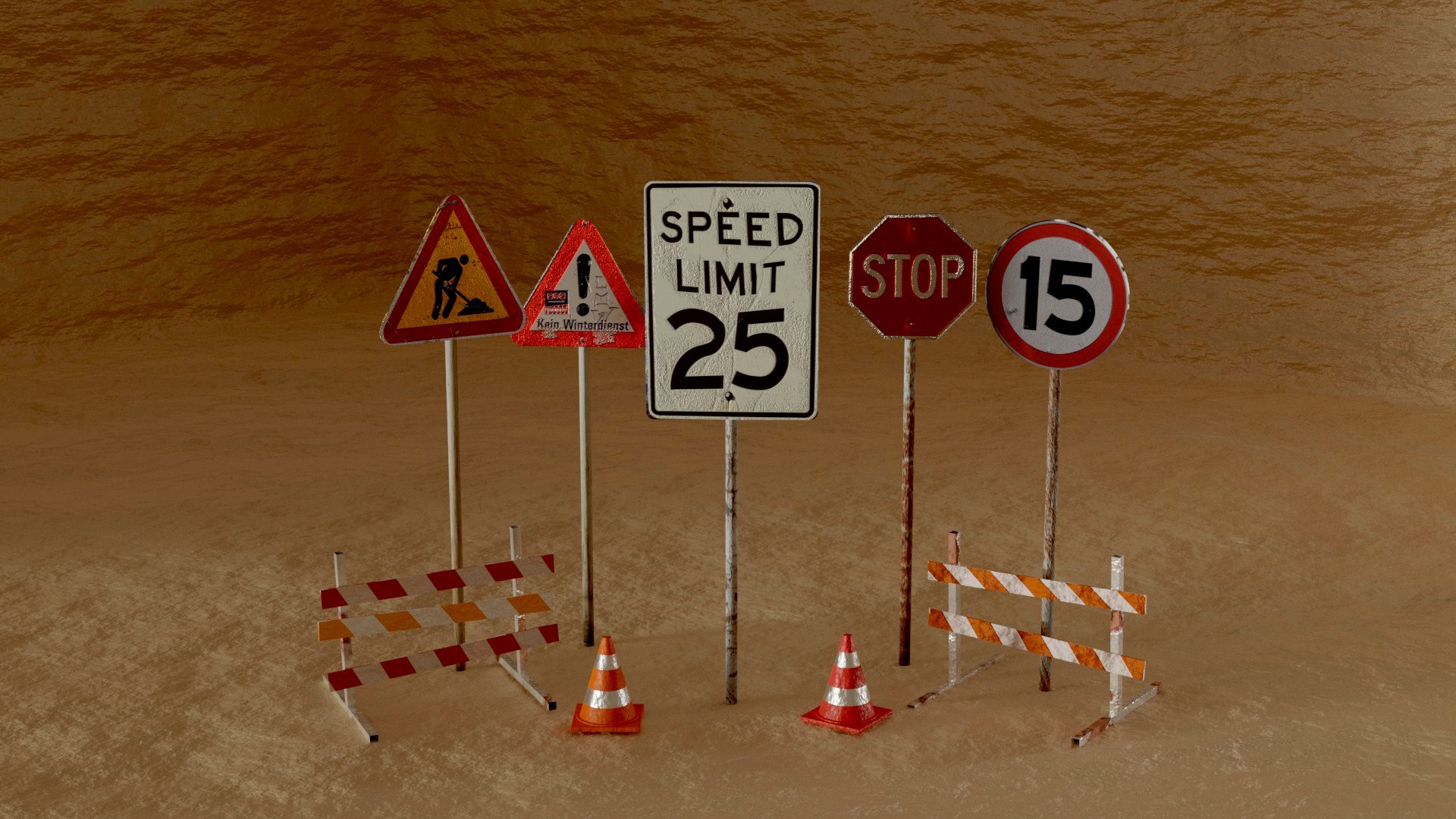 Road signs roadpack 3D model - TurboSquid 1641009