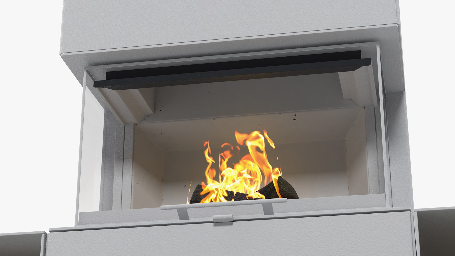 3D wood burning fireplace log model - TurboSquid 1486498