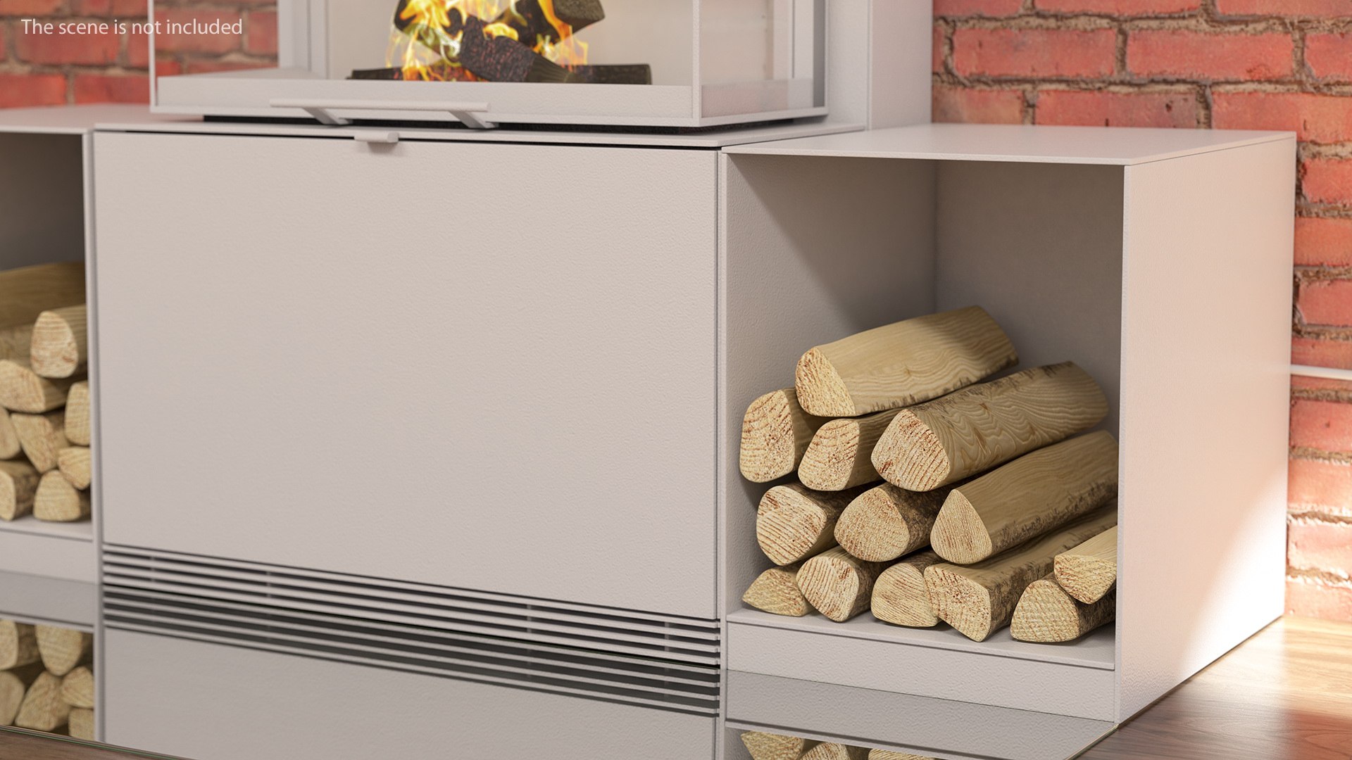 3D wood burning fireplace log model - TurboSquid 1486498