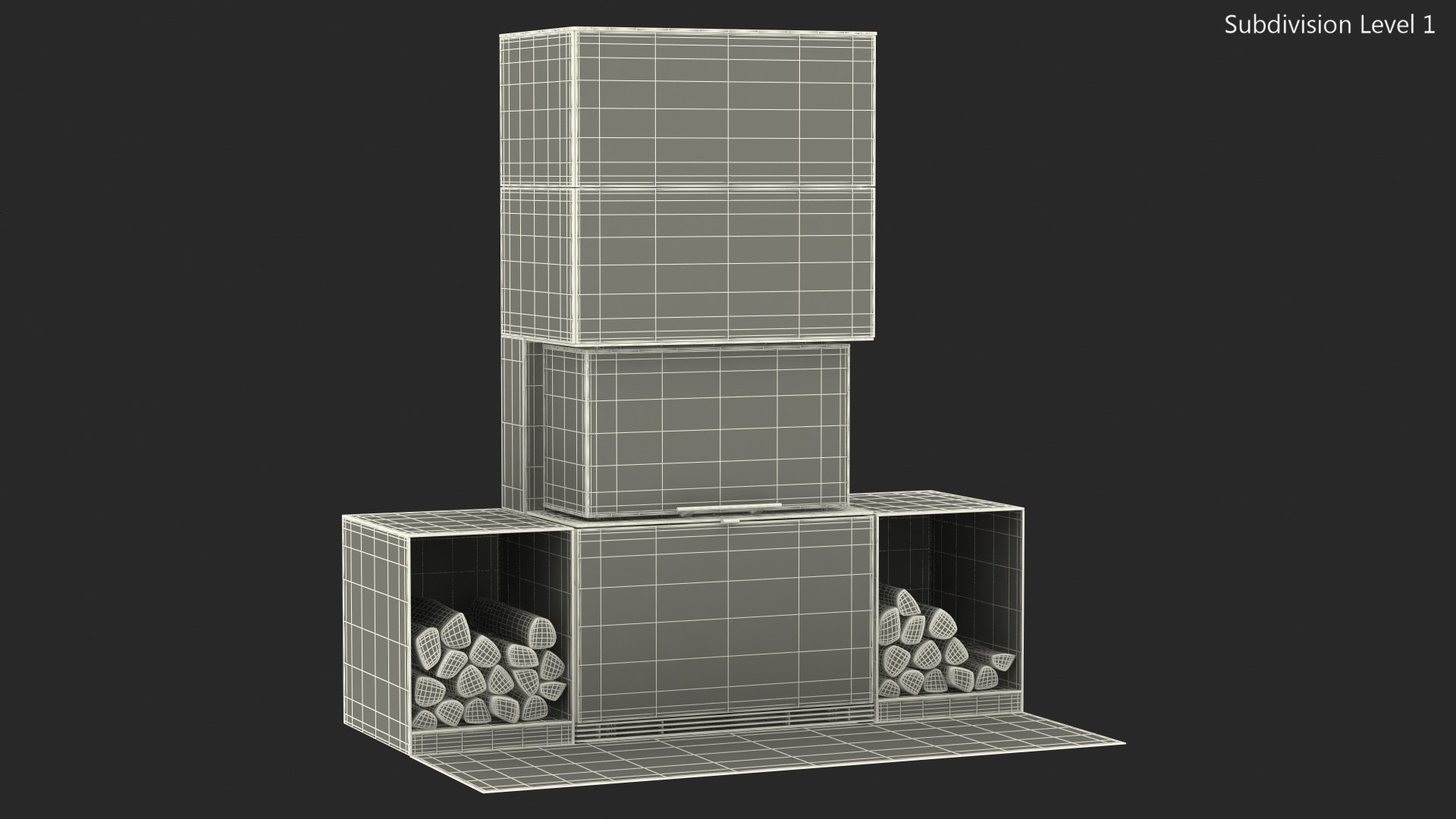 3D wood burning fireplace log model - TurboSquid 1486498