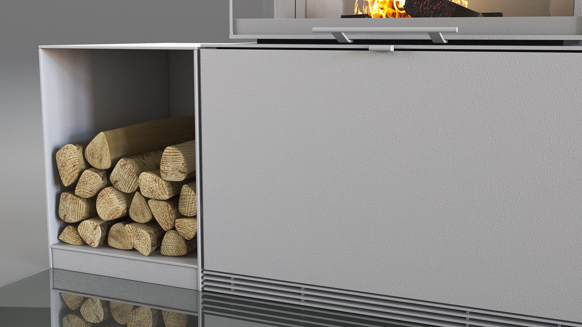 3D wood burning fireplace log model - TurboSquid 1486498