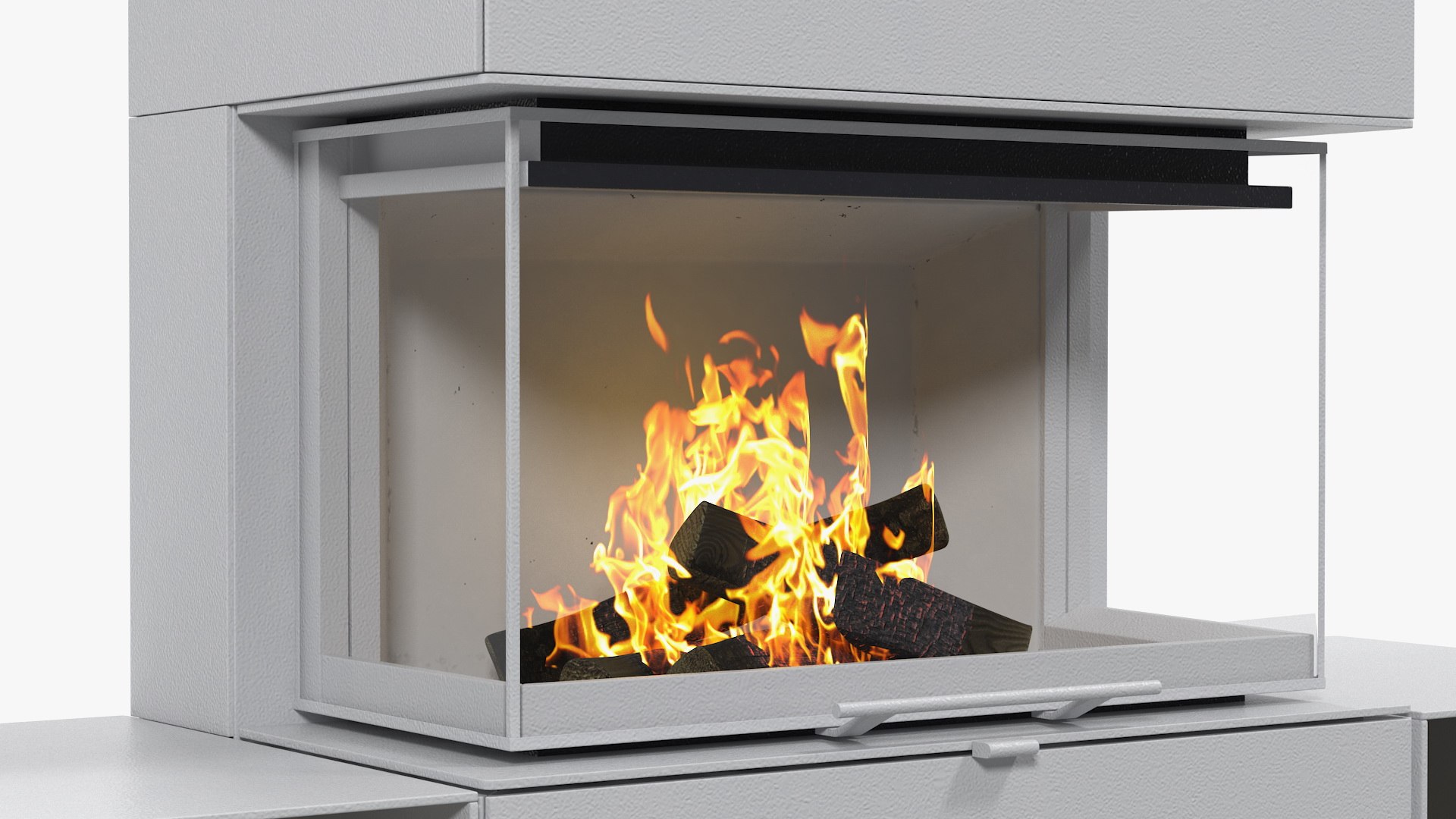 3D wood burning fireplace log model - TurboSquid 1486498