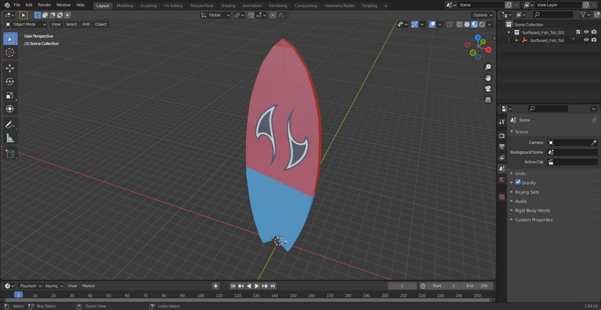 3D Surfboard Fish Tail - TurboSquid 2155437