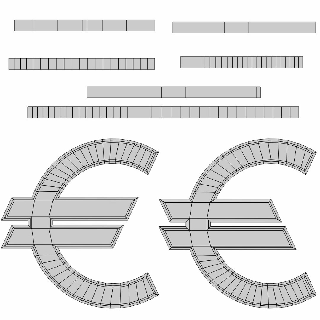 3D Model Euro Currency Sign - TurboSquid 1717692