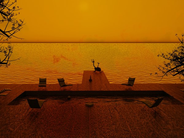 Swimming pool sunset 3D model - TurboSquid 1249493