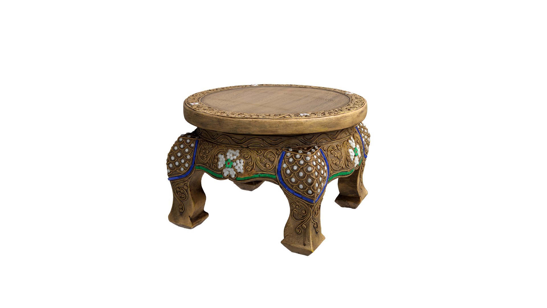 Southeast Asian Style Stool 3D Model 3D Model - TurboSquid 2278564