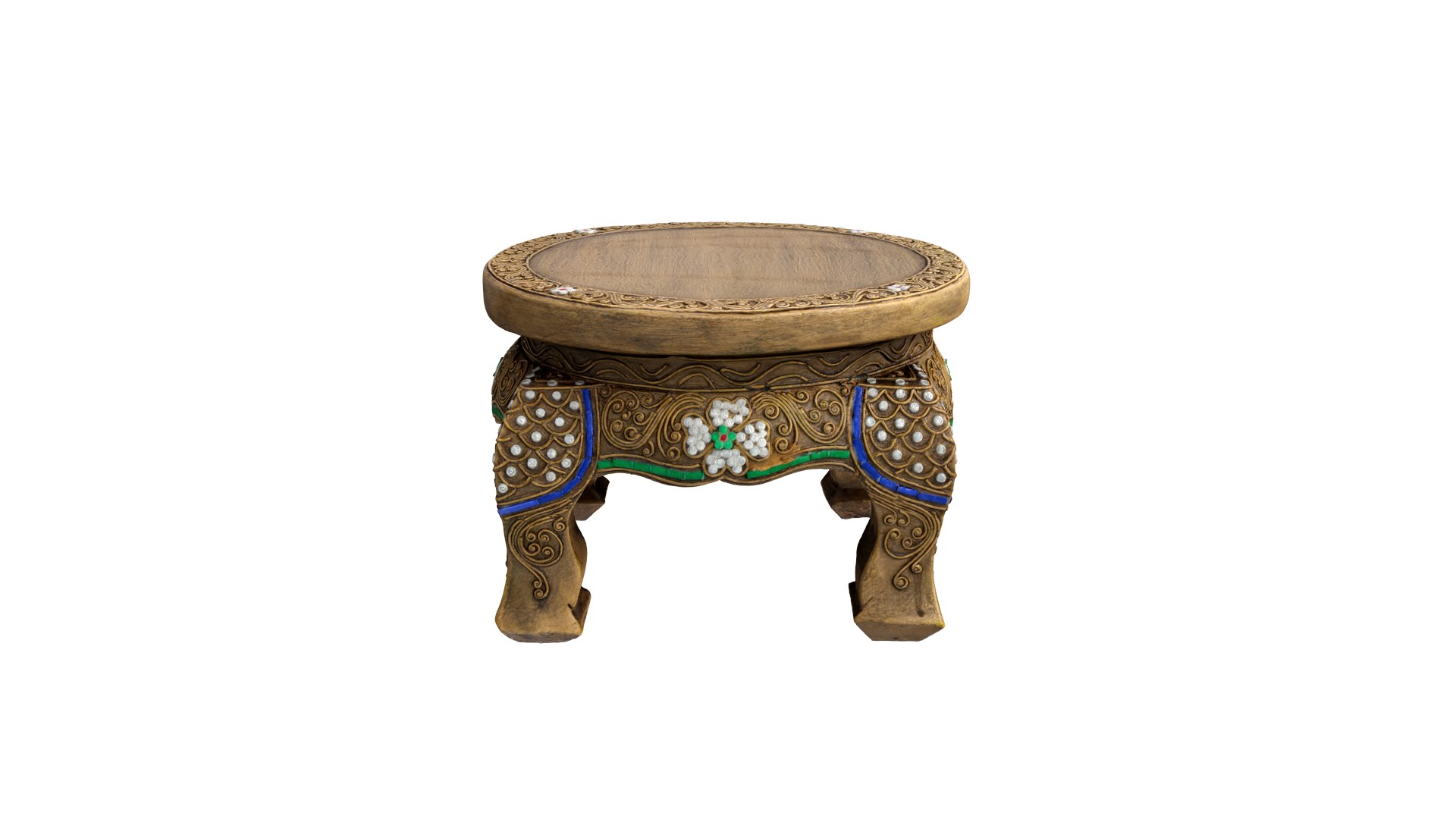 Southeast Asian Style Stool 3D Model 3D Model - TurboSquid 2278564