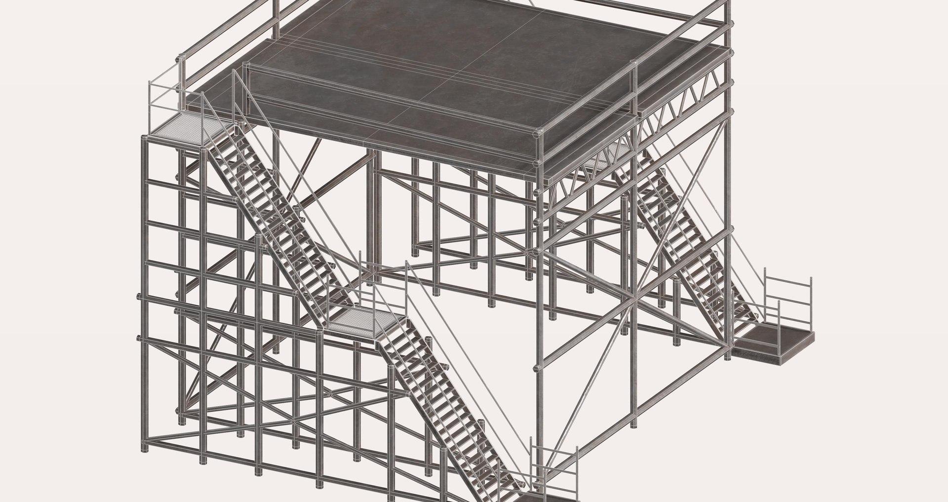 3D Metal pipe high platform model - TurboSquid 2068864