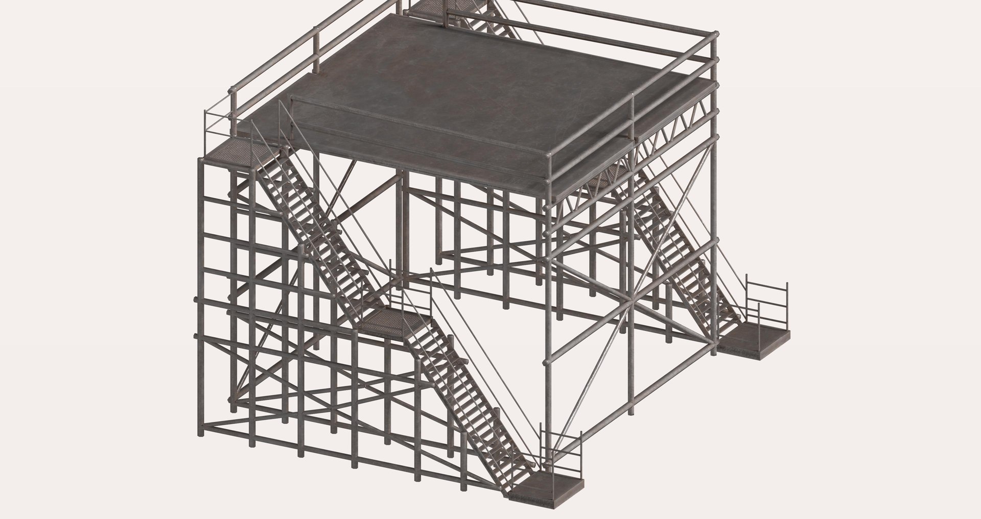 3D Metal pipe high platform model - TurboSquid 2068864