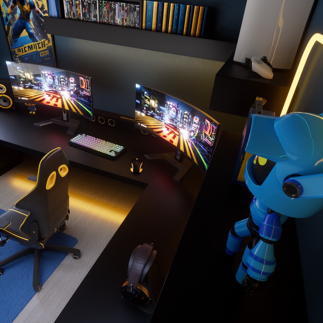 3D Gaming Room - Cinema 4D Octane Render Formats Model - TurboSquid 2203843
