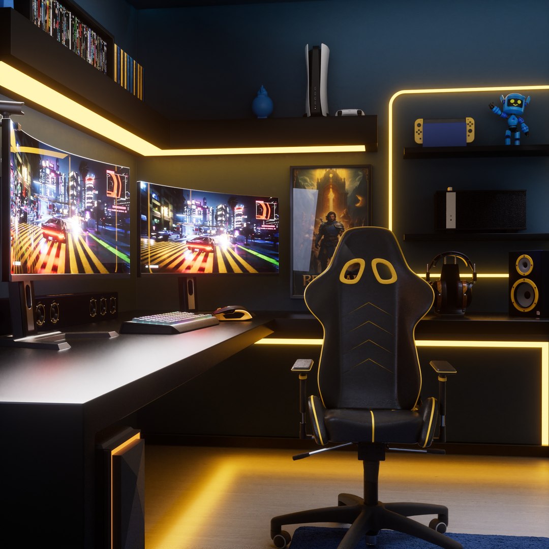 3D Gaming Room - Cinema 4D Octane Render Formats Model - TurboSquid 2203843