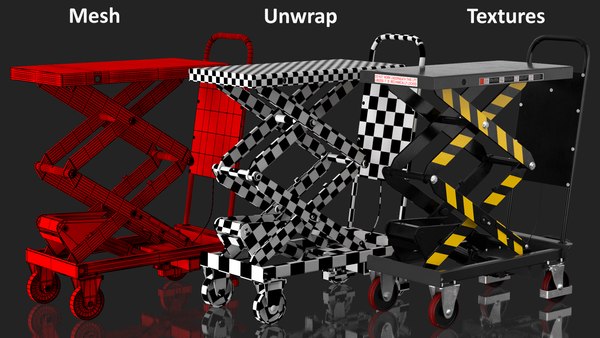 3D mobile hydraulic scissor table - TurboSquid 1693105