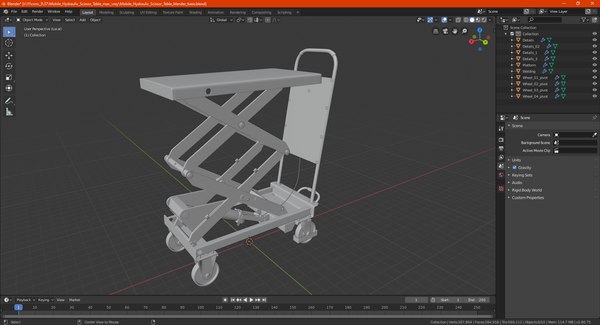 3D mobile hydraulic scissor table - TurboSquid 1693105
