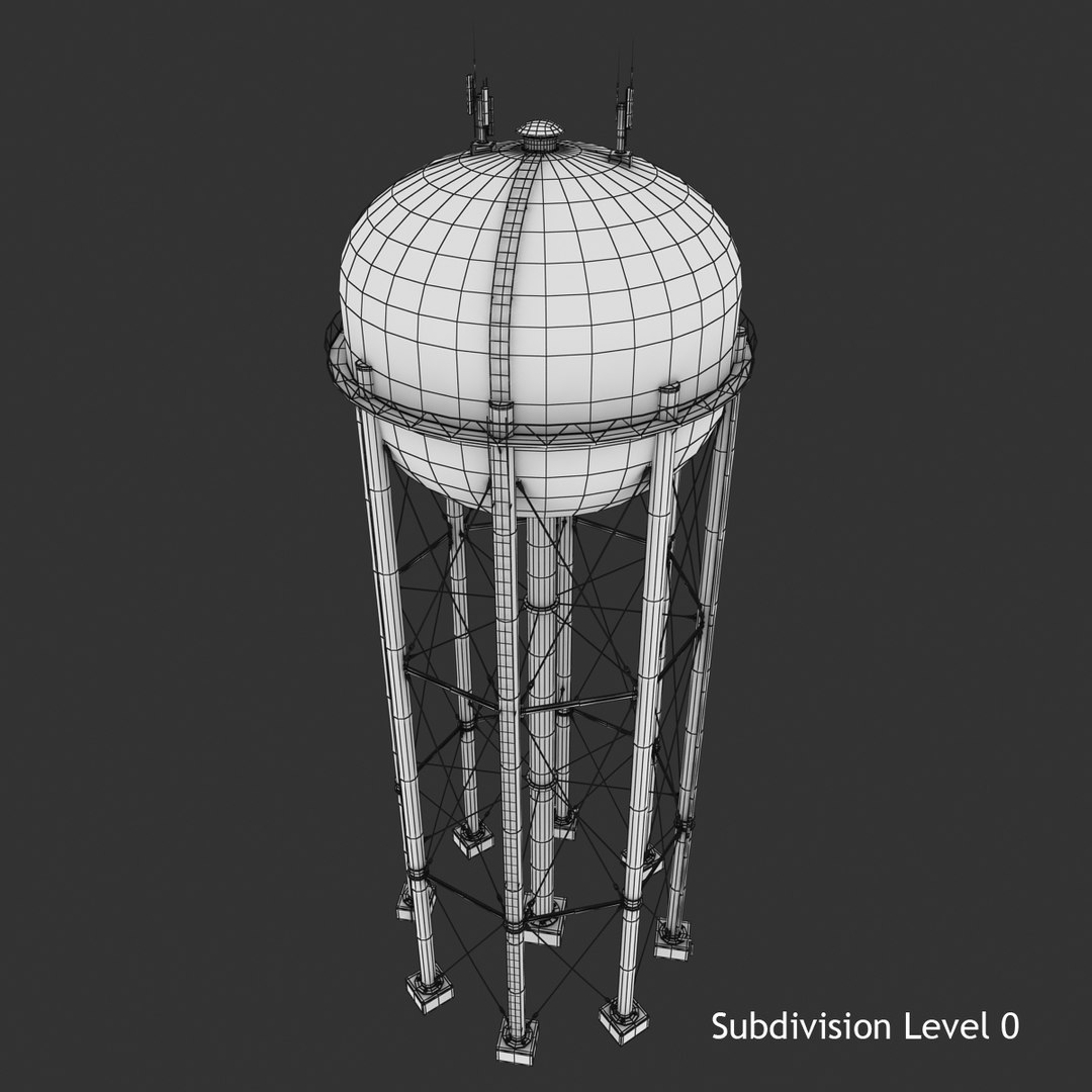 3d model of water tower