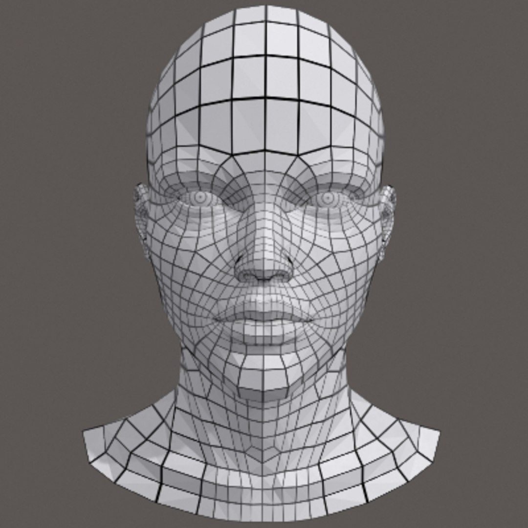 Polygonal Female Head 3ds