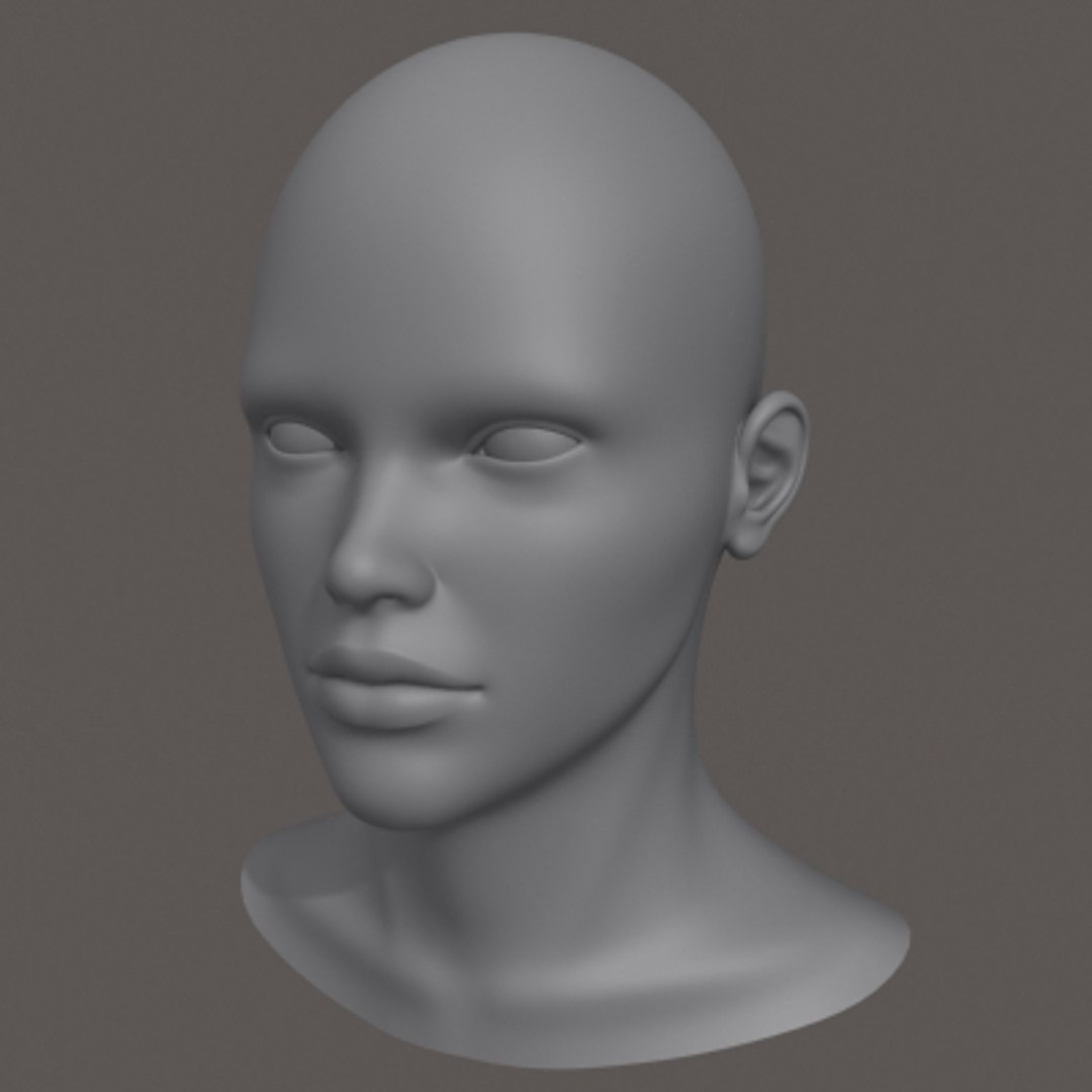 Polygonal Female Head 3ds