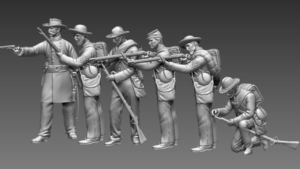 3D model Attack Soldiers Confederate us civil war - TurboSquid 2013023