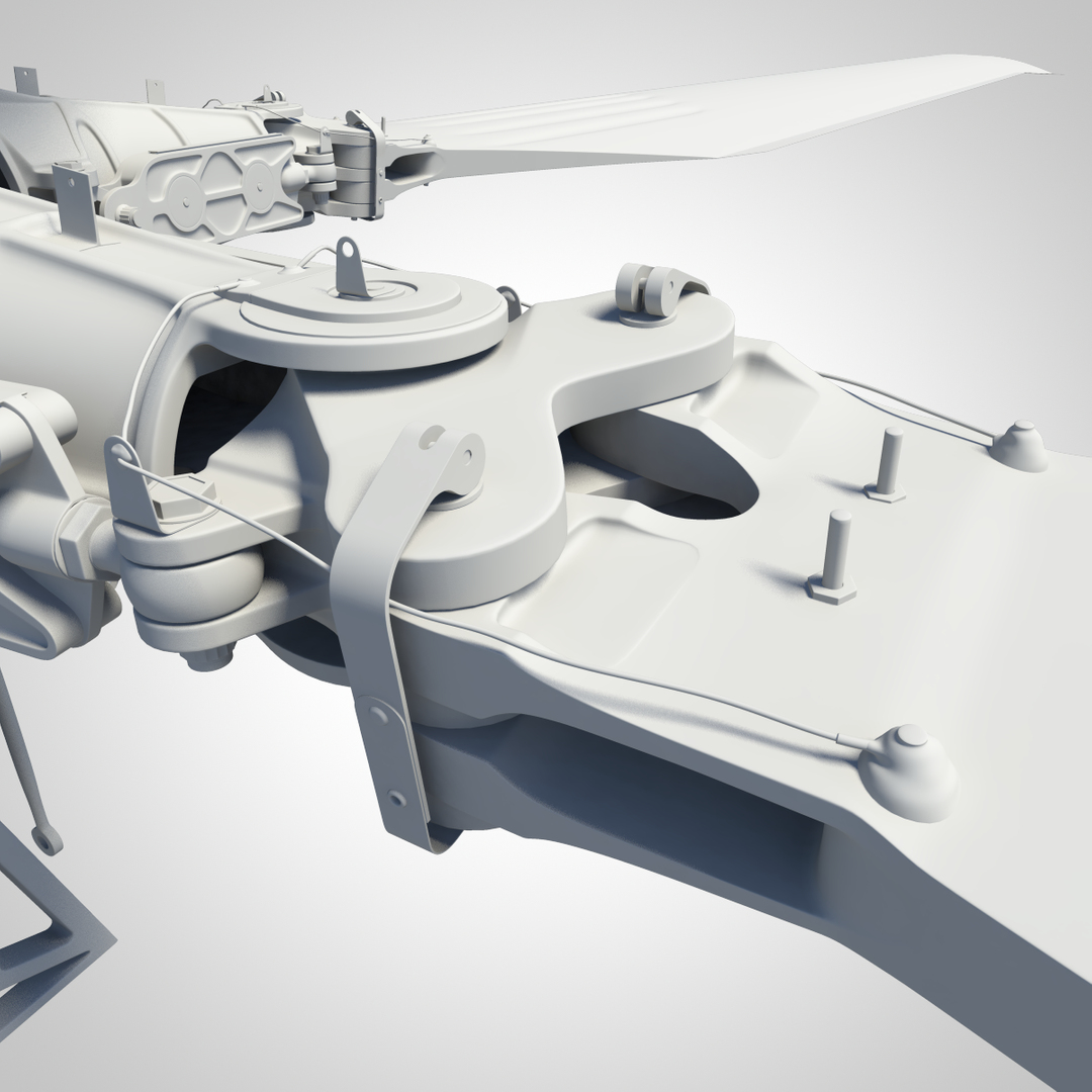 3dsmax main rotor head ah-64 apache