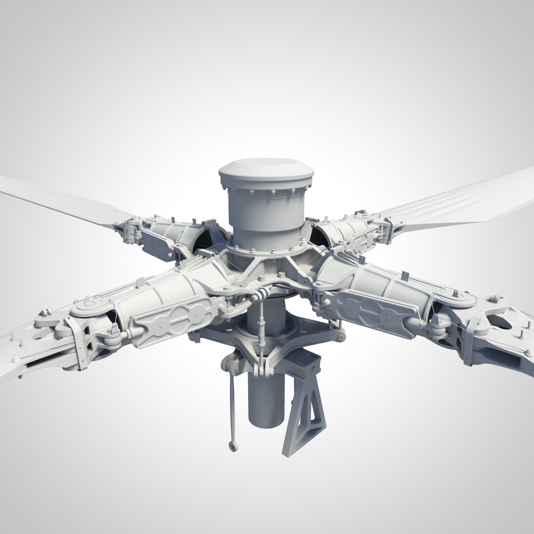 3dsmax main rotor head ah-64 apache