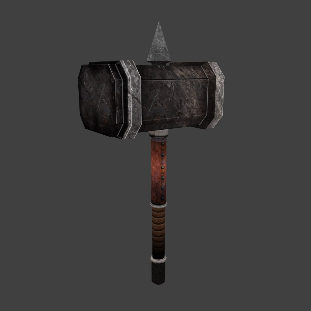 3d model medieval hammer
