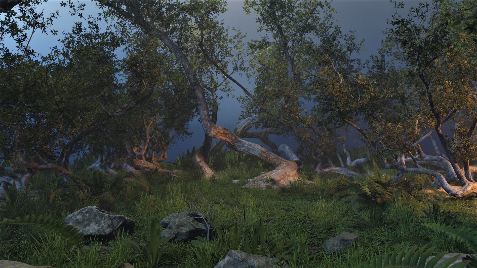 Dense Foggy Forest Jungle Wilderness Model - TurboSquid 2021318