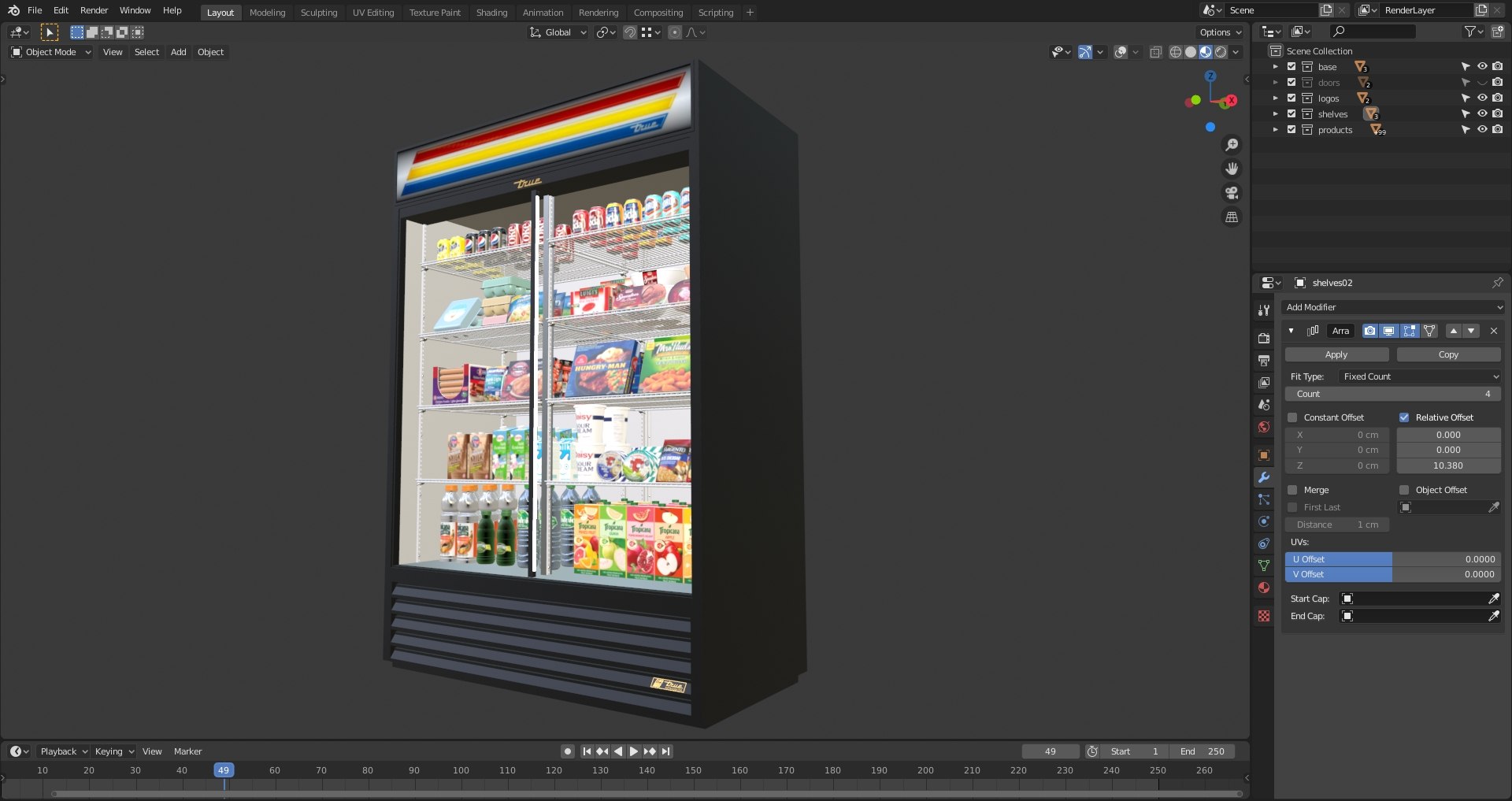 True GDM-47-LD Glass Door Marchendiser 3D - TurboSquid 1855797