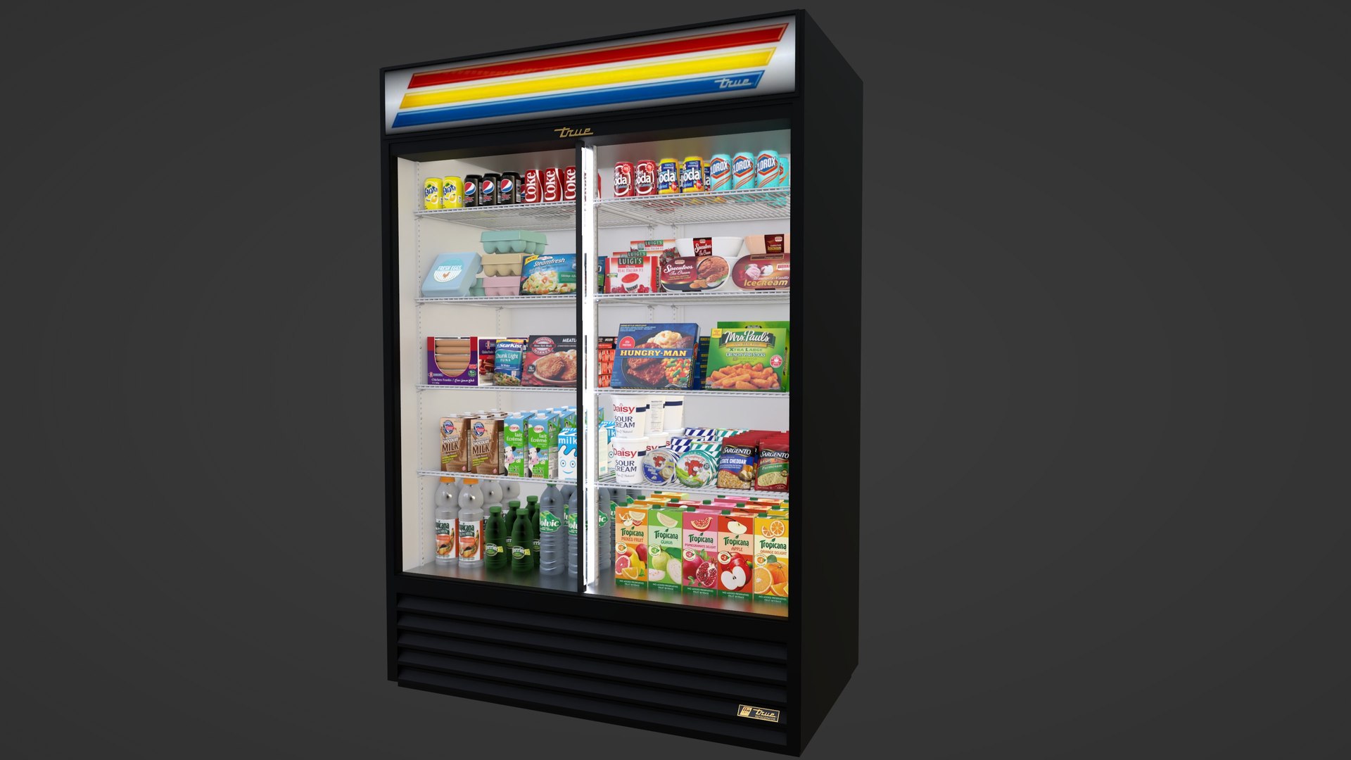 True GDM-47-LD Glass Door Marchendiser 3D - TurboSquid 1855797