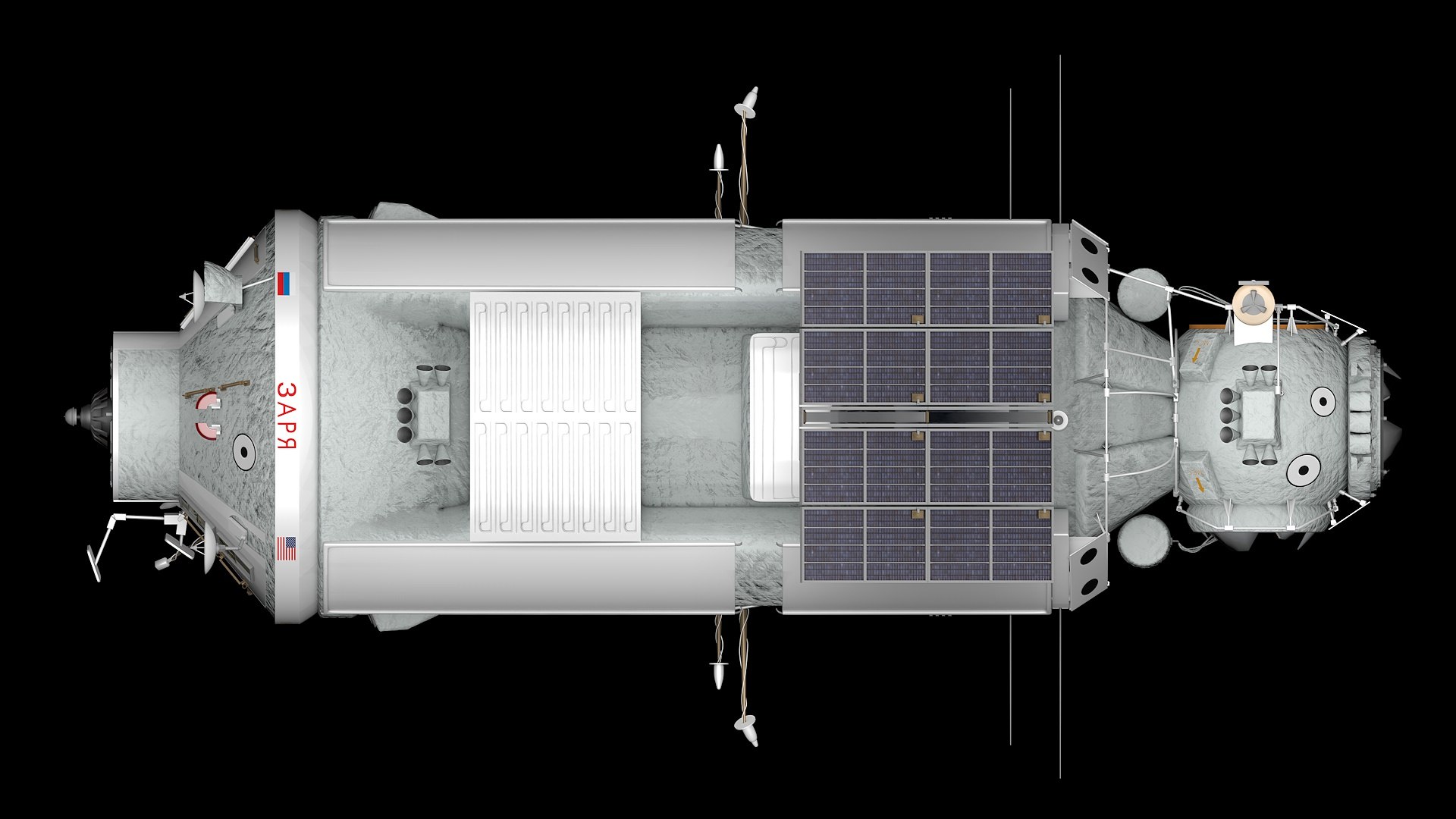 3d Iss Module Zarya Fgb Model