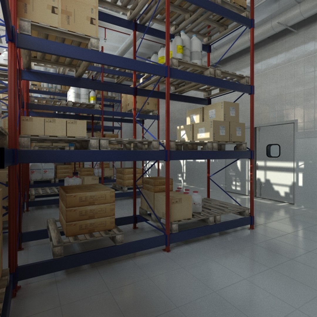 Warehouse Shelves 3d Model
