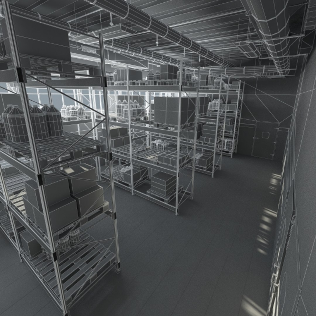 Warehouse Shelves 3d Model