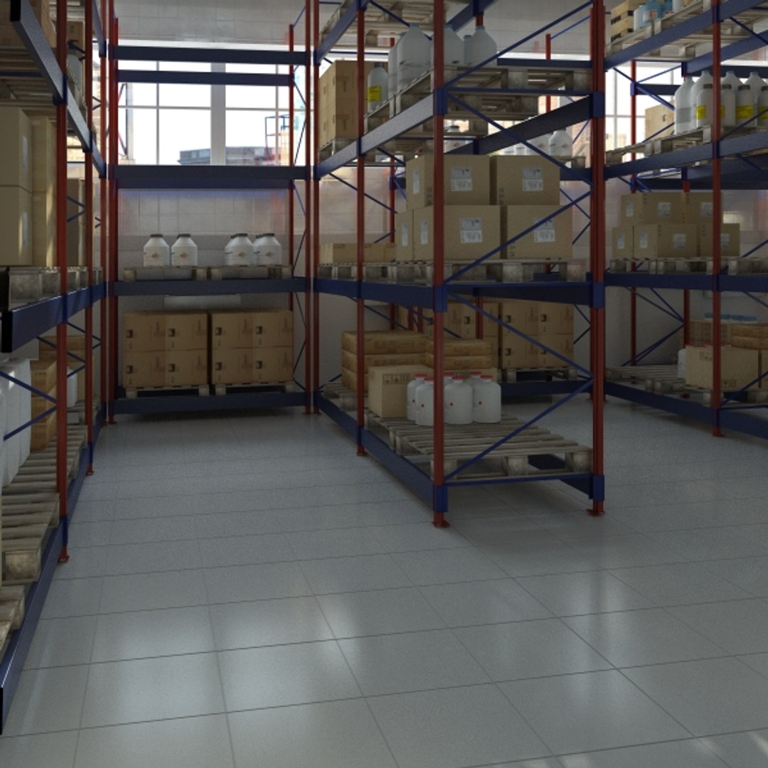 Warehouse Shelves 3d Model