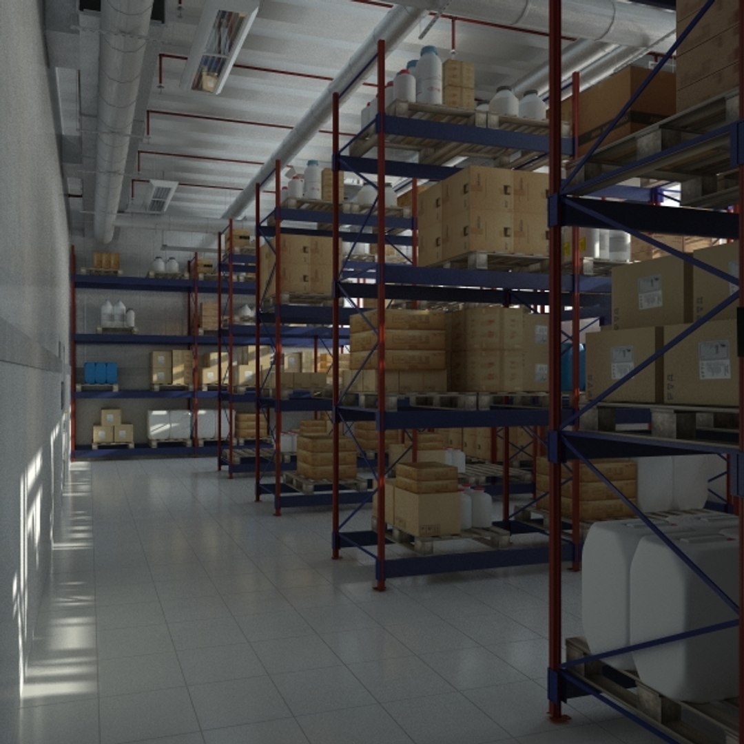 Warehouse Shelves 3d Model