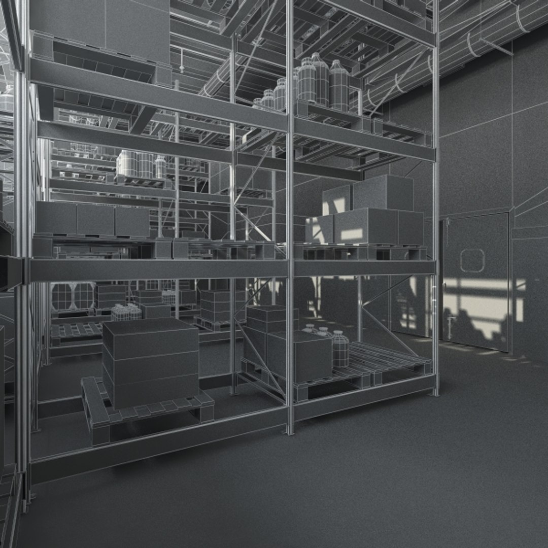 Warehouse Shelves 3d Model